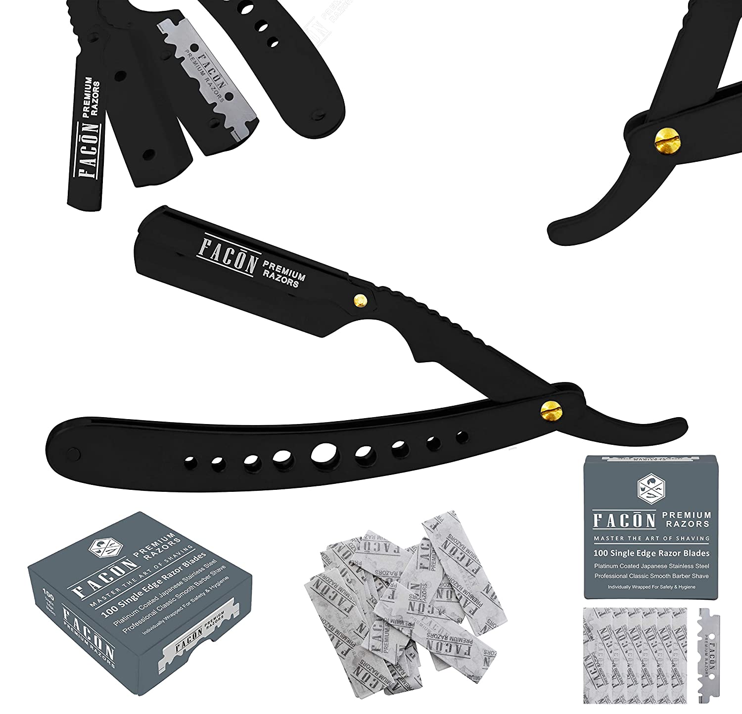 100 BLADES Facón Professional Edge Barber Razor ⋆ Bold-Products USA