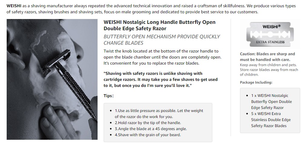 Weishi Nostalgic Double Edge Safety Razor – Bold-Products USA